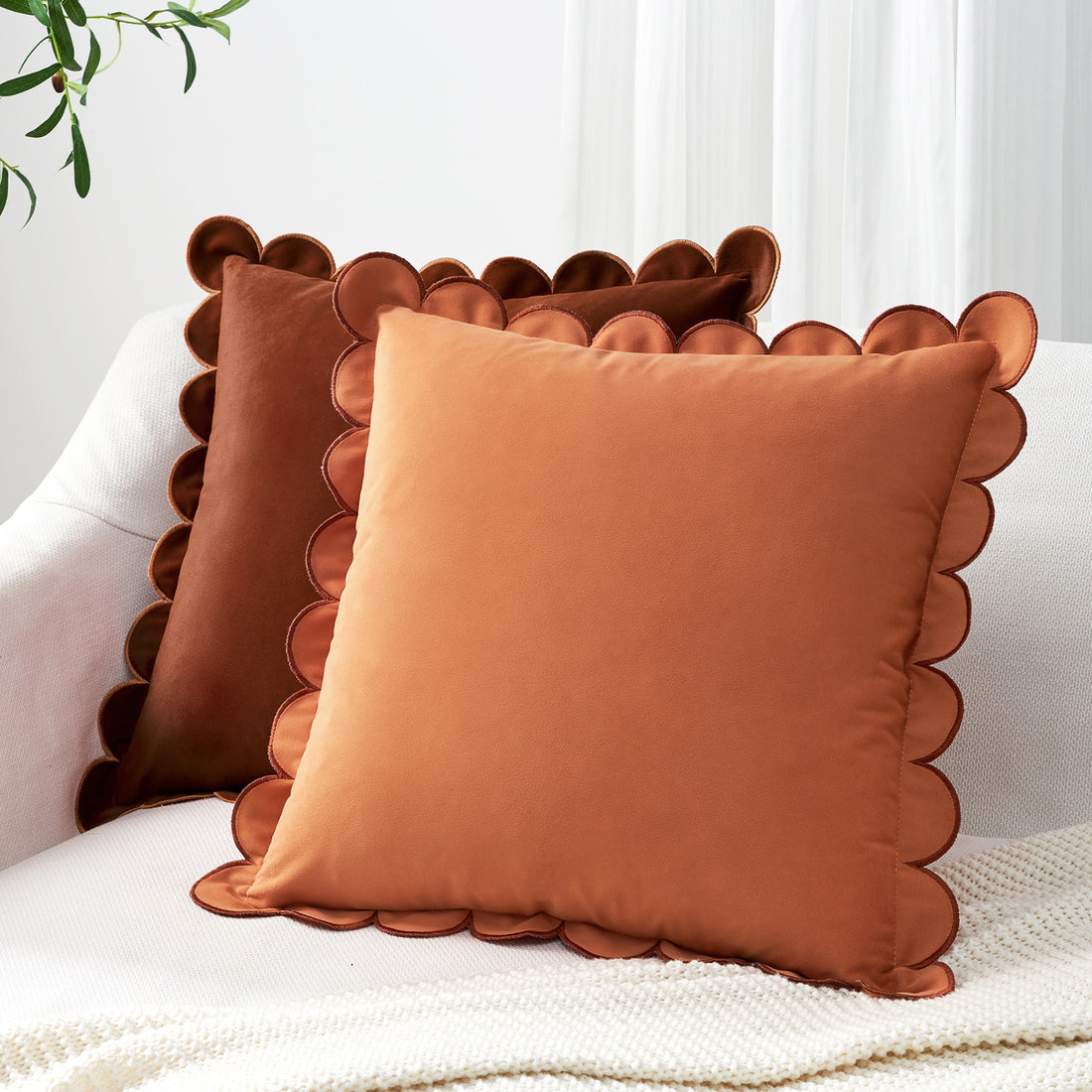 Bri Bri Pillows (2-Pack) - Rust/Coral | Monday Moose